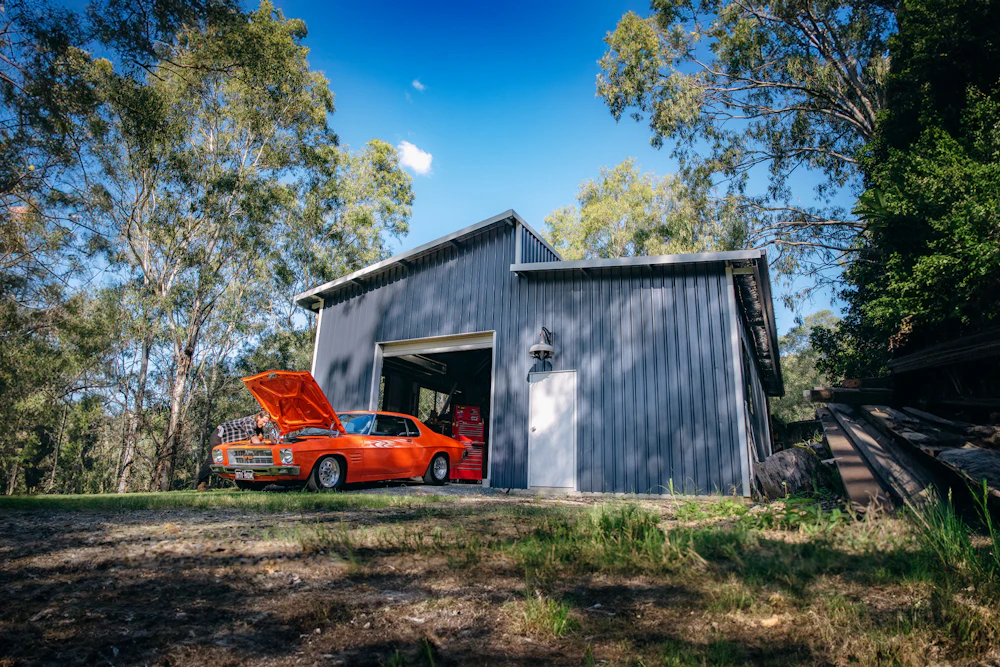 Car Lover's Workshop Shed in Shale Grey