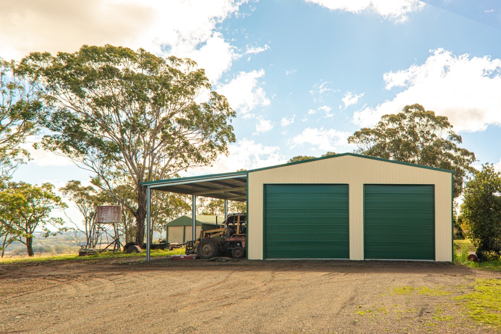 Cottage Green Shed with Lean To